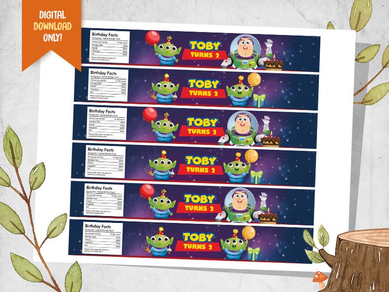 Astronaut Digital Water Bottle Label Aliens Printable Bottle - Etsy