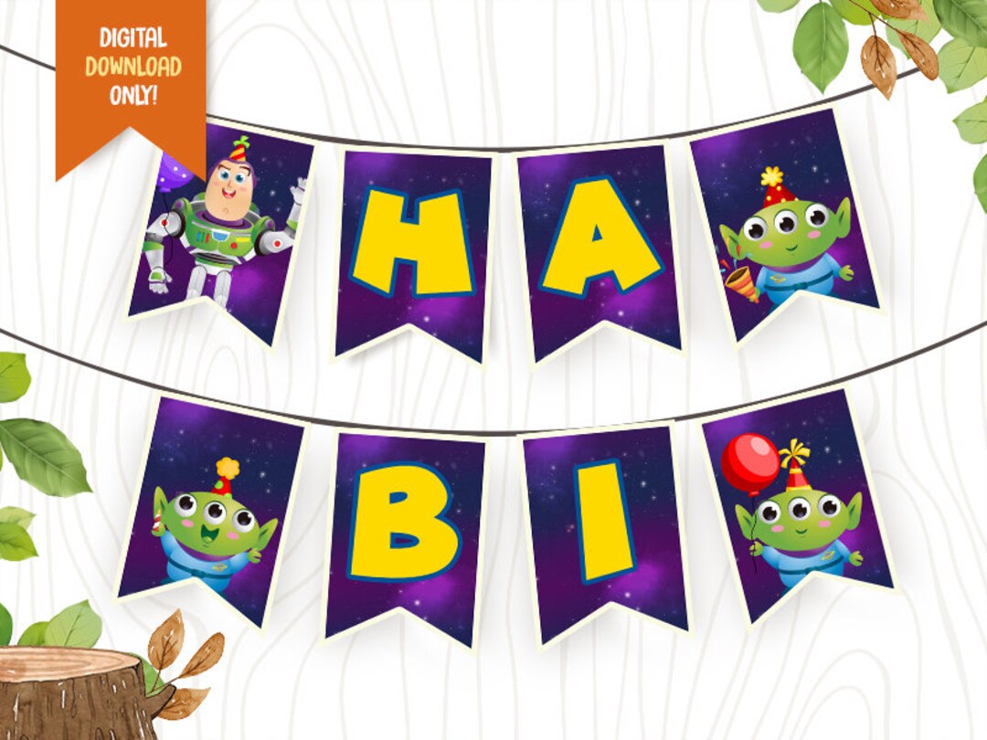 Astronaut Digital Birthday Banner, Aliens Party Banner, Cute Aliens ...