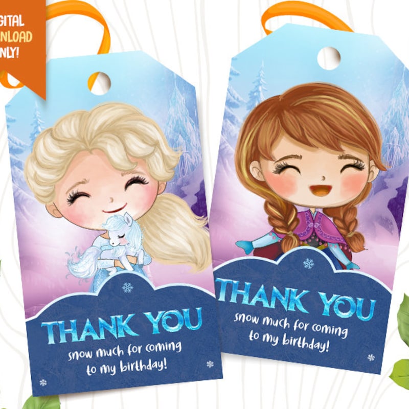 Frozen Birthday Tags - Etsy