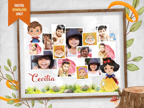 Princess Digital Birthday Collage Baby Princess Photo - Etsy