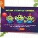 Aliens Invitation FREE Thank You Card Cute Alien Digital - Etsy