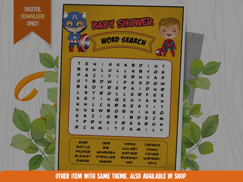 Superhero Baby Shower Diaper Raffle Tickets INSTANT DOWNLOAD - Etsy