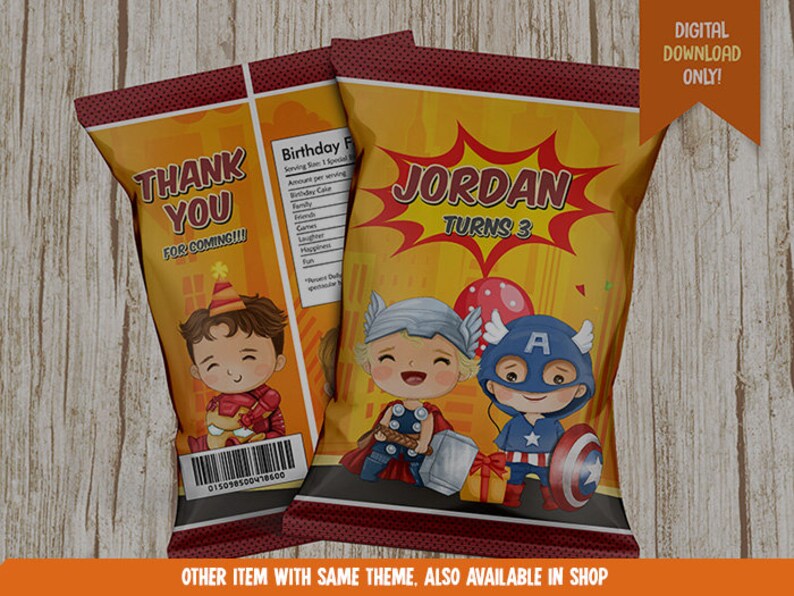 Superheroes Food Label INSTANT DOWNLOAD Cute Superhero Food - Etsy