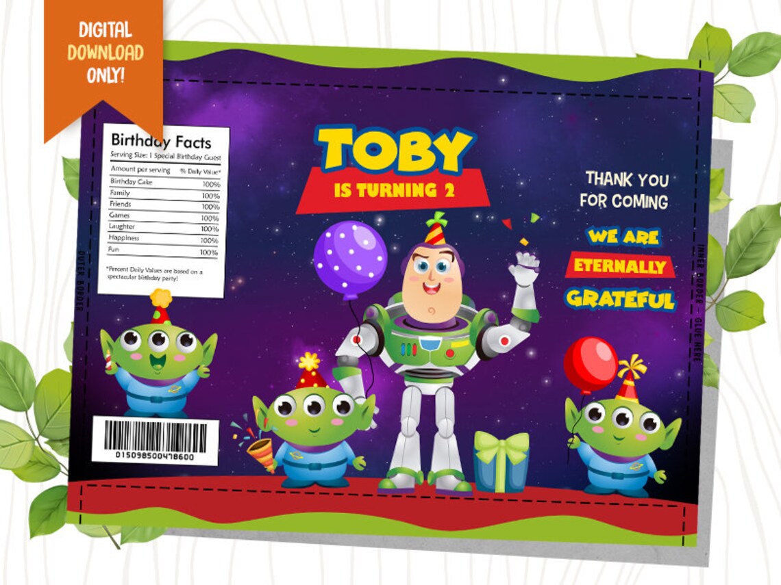 Aliens Birthday Chip Bag Cute Aliens Party Bag Space Ranger - Etsy