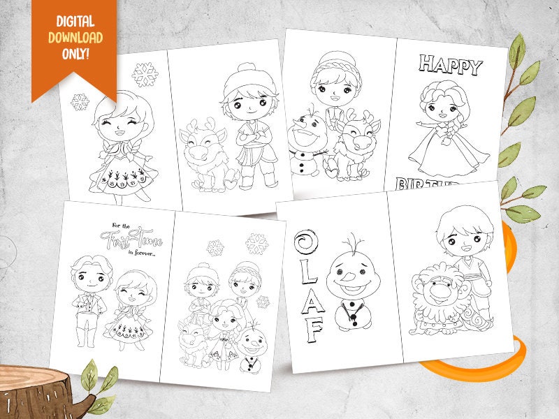Snow Princess Coloring Book Cute Princess Printable Activity - Etsy