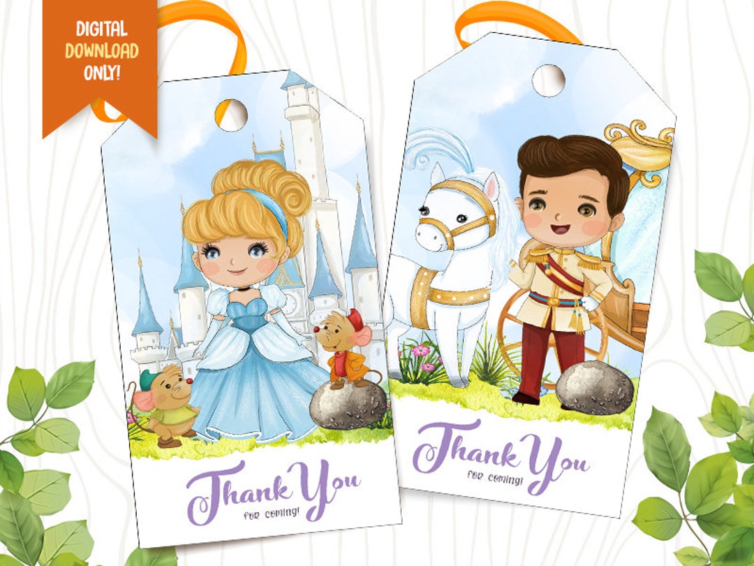 Princess Thank You Tags, INSTANT DOWNLOAD, Baby Princess Favor Tags ...