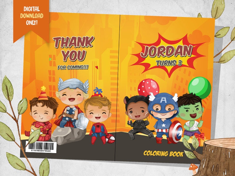 Superhero Coloring Book Cute Heroes Printable Activity Book - Etsy