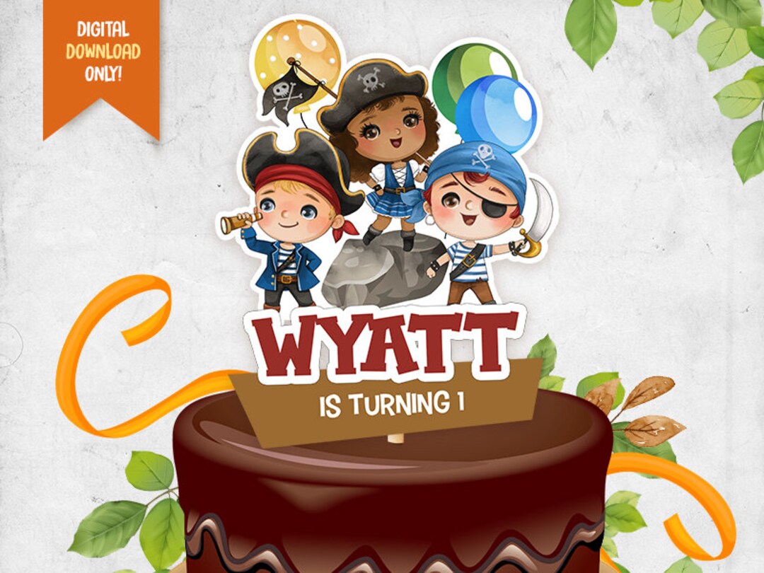 Pirate Kids Cake Topper, Cute Pirate Birthday Cake Topper, Pirate Party ...