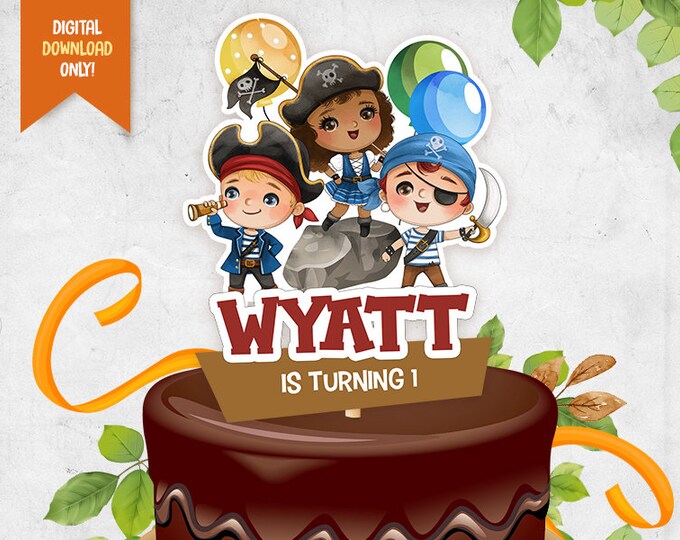 Pirate Kids Cake Topper, Cute Pirate Birthday Cake Topper, Pirate Party ...