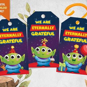 Aliens Thank You Tags, INSTANT DOWNLOAD, Cute Aliens Favor Tags, Space ...