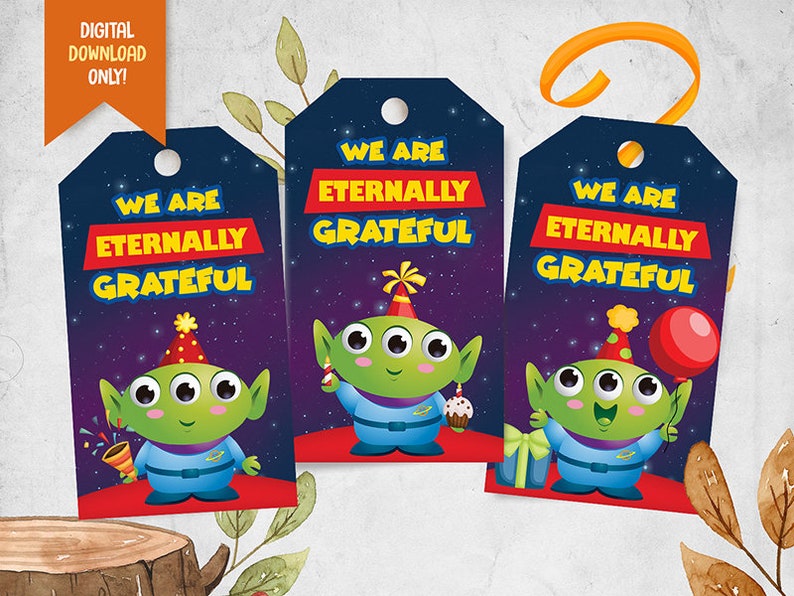 Aliens Thank You Tags INSTANT DOWNLOAD Cute Aliens Favor - Etsy