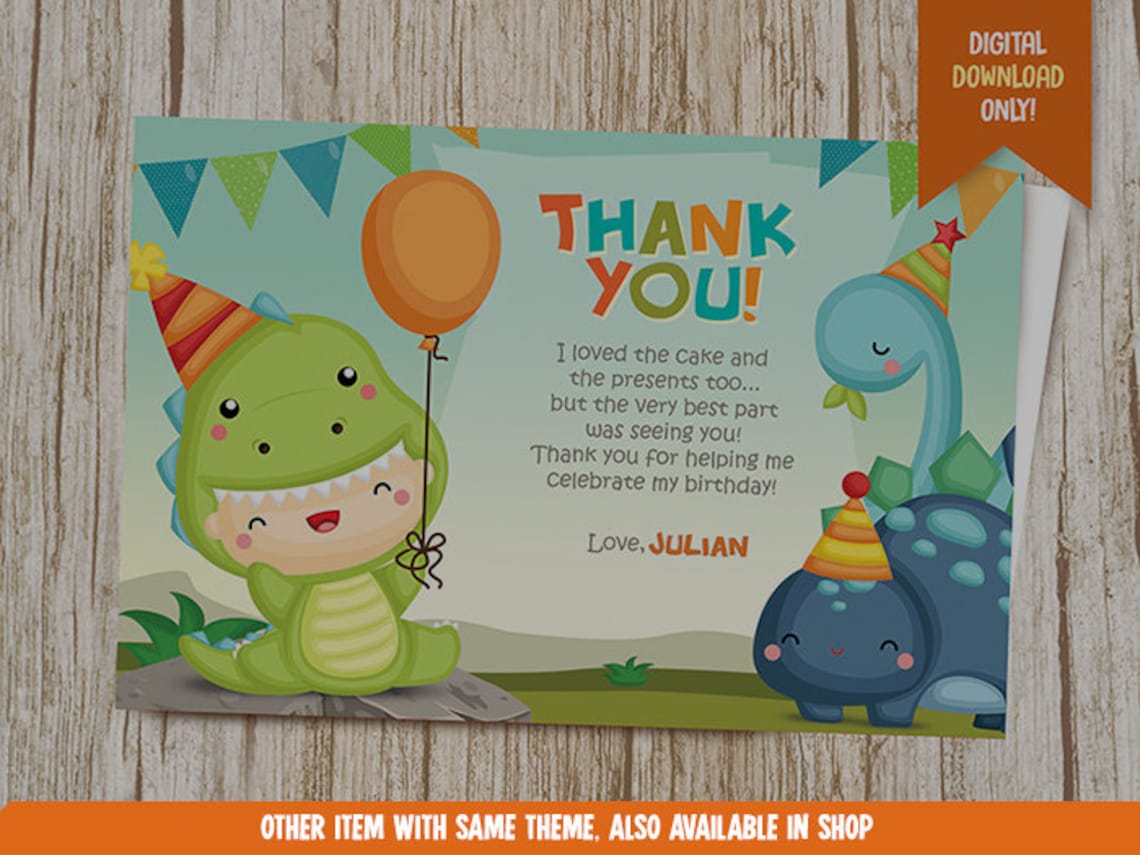 Dino Thank You Tags INSTANT DOWNLOAD Dinosaur Favor Tags | Etsy