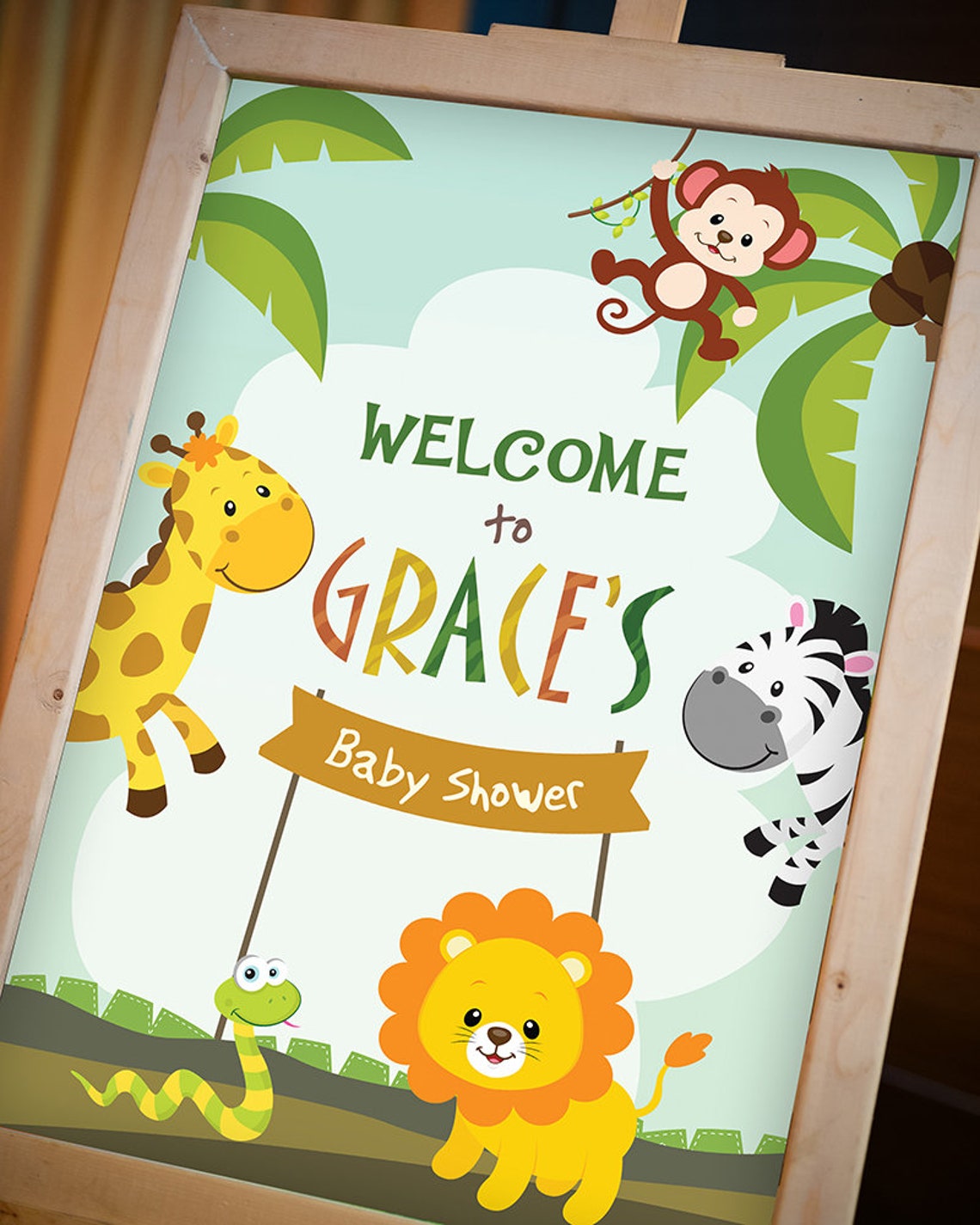 Safari Baby Shower Welcome Sign Board Safari Sign Board | Etsy