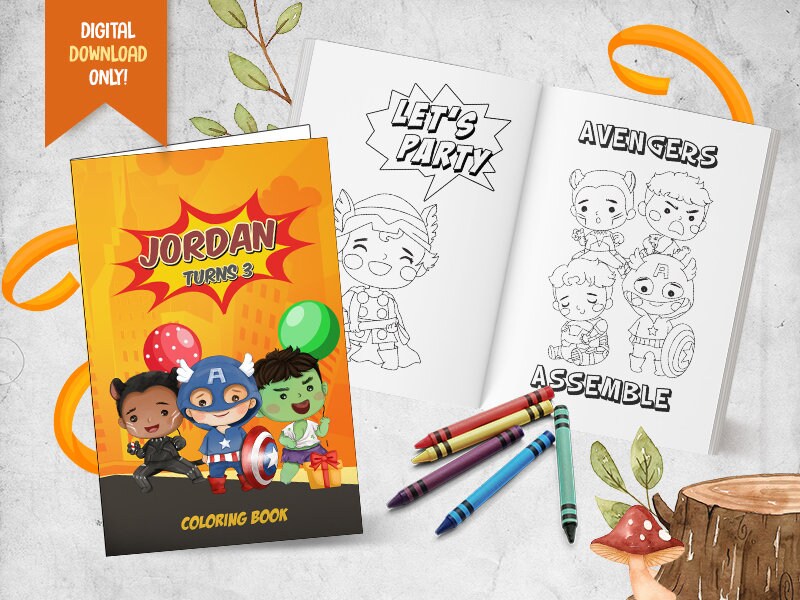 Superhero Coloring Book, Cute Heroes Printable Activity Book, Kids ...