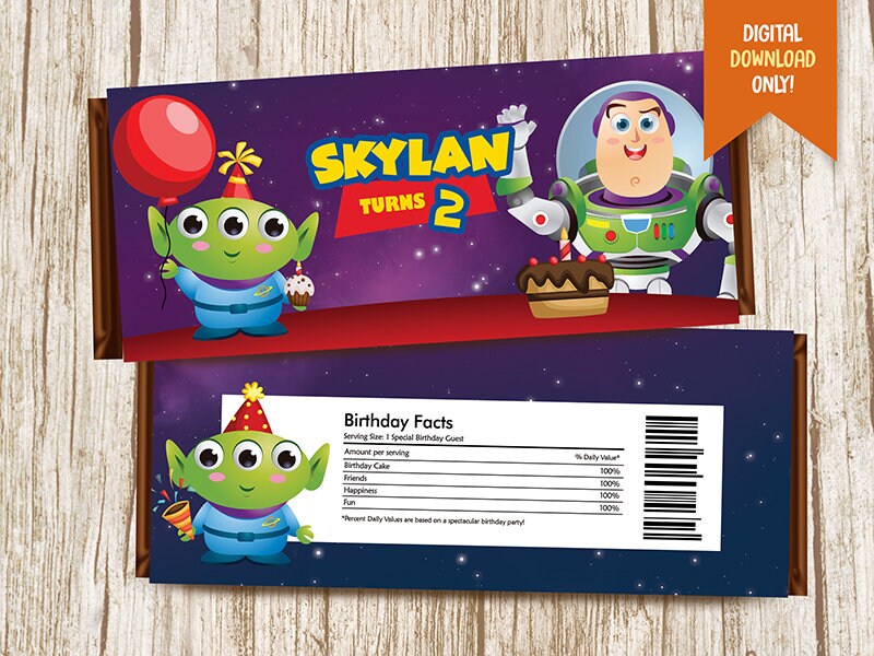 Astronaut Chocolate Bar Wrapper Cute Alien Candy Wrapper | Etsy