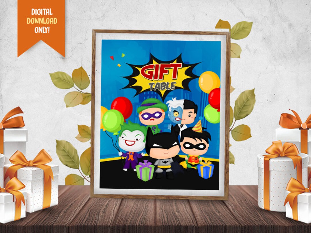 Superhero Gift Table Sign, Superheroes Gift Table Printable, Cute ...