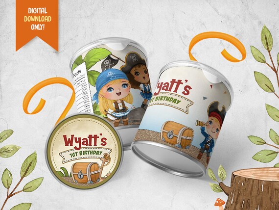 Pirate Kids 1.3oz Pringles Label Cute Pirate Small Pringles | Etsy