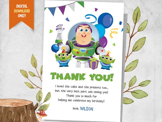 Astronaut Digital Thank You Card Alien Party Favor Cute Toy | Etsy