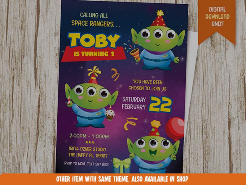 Aliens Digital Thank You Card Alien Birthday Favor Card Cute - Etsy