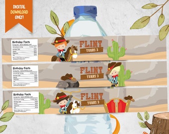 Personalized Glossy Western Theme Birthday Party Favor Labels Cowboy ...