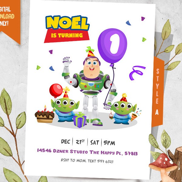Buzz Lightyear Birthday Card Printable - Etsy