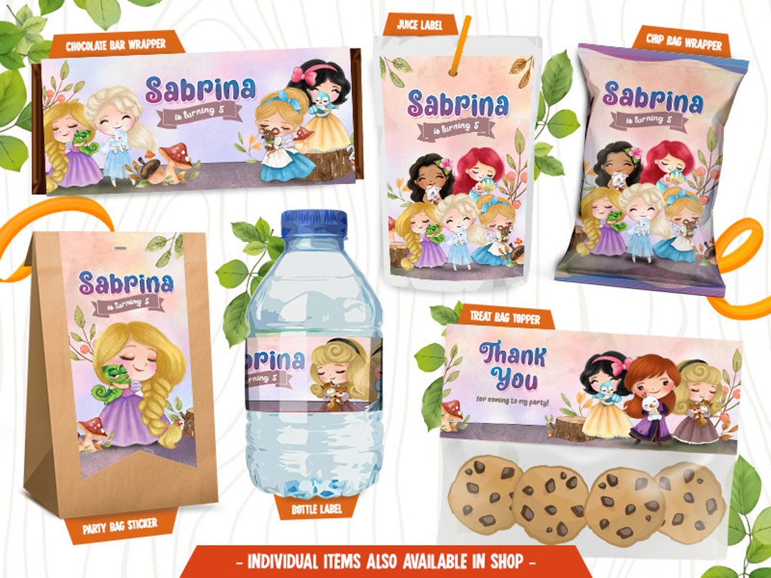 Princess Digital Birthday Bundle, Princess Party Pack, Cute Girls Party ...