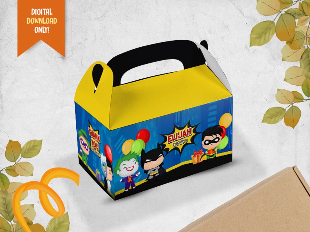 Superhero Small DIY Goodie Box, Cute Superheroes Treat Box, Kids Favor ...