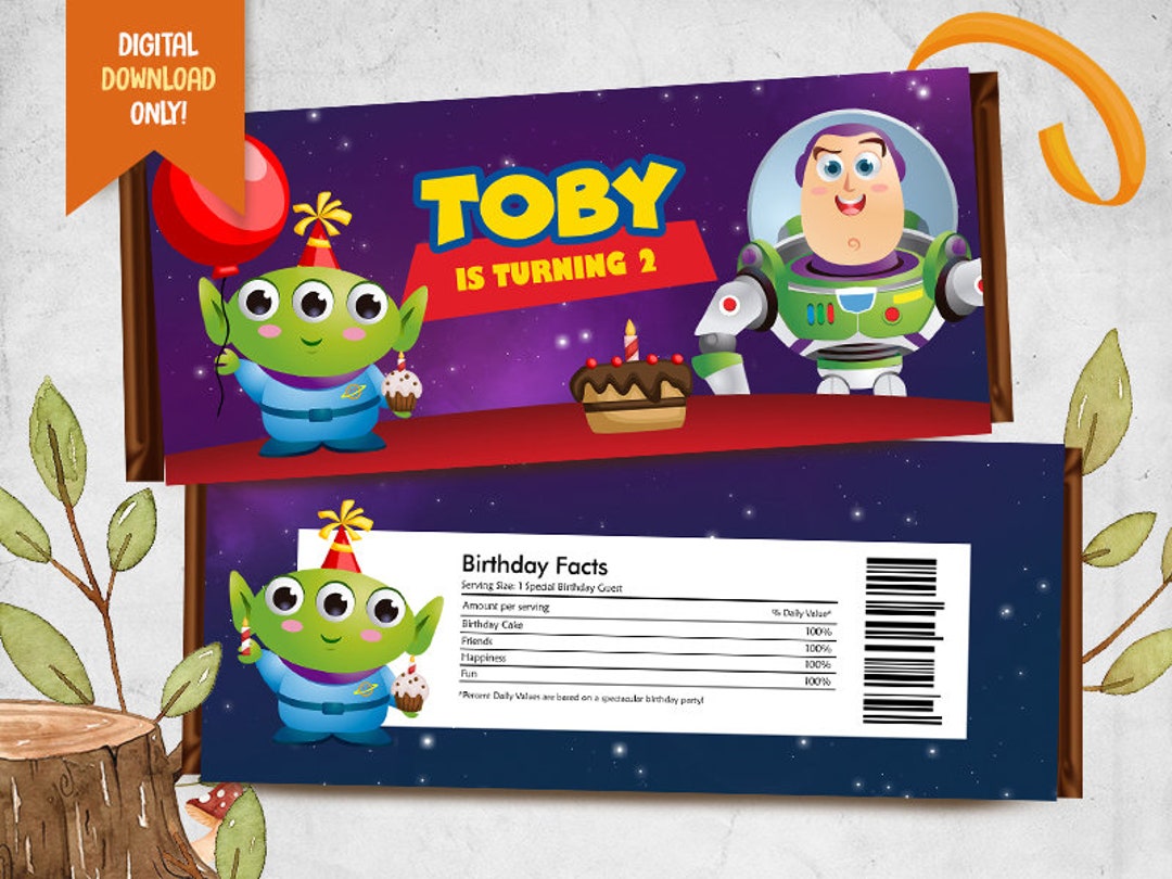 Astronaut Chocolate Bar Wrapper, Cute Alien Candy Wrapper, Birthday ...
