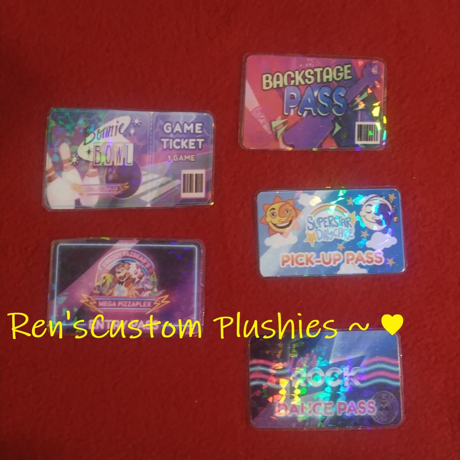 Look Inside for More Options Custom Handmade Laminate Cosplay Fnaf Card ...