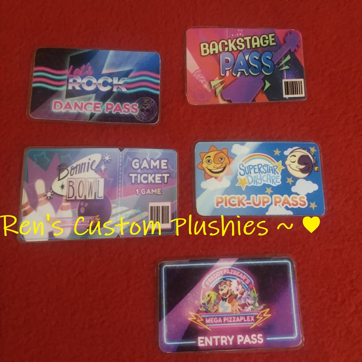 Look Inside for More Options Custom Handmade Laminate Cosplay Fnaf Card ...