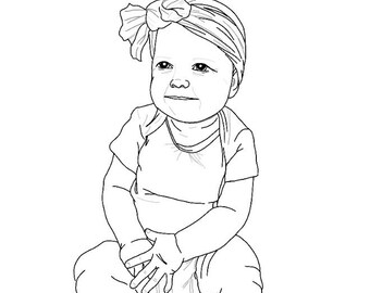 Custom Baby Line Drawing - Etsy