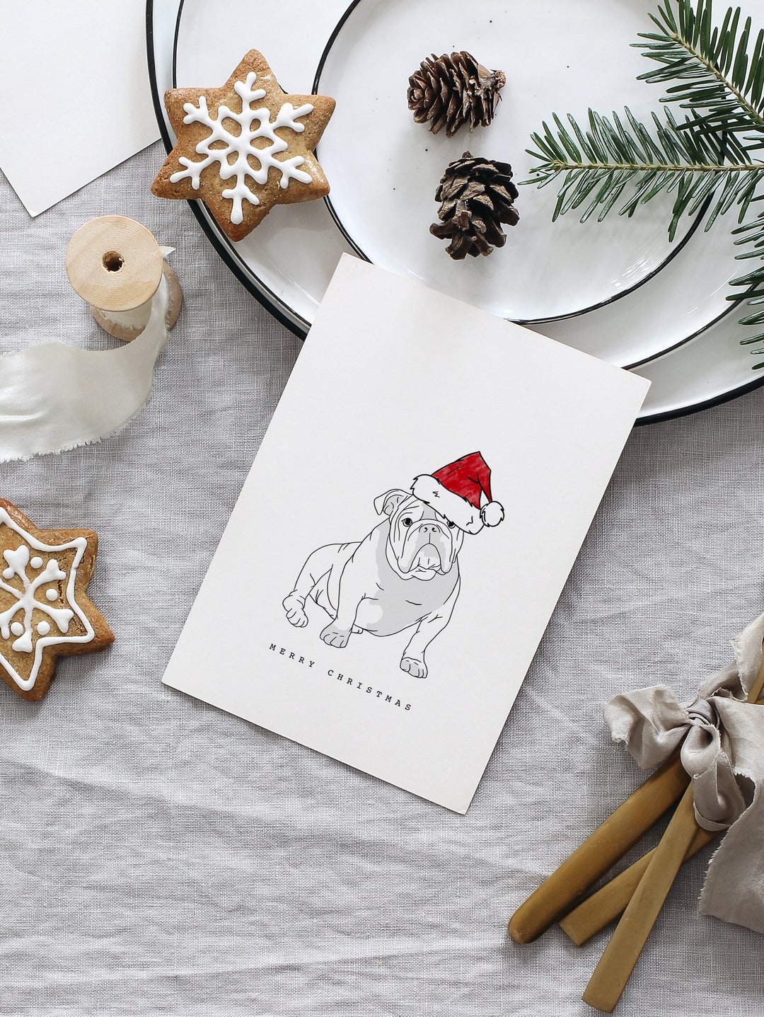 Bulldog Christmas Card Set UGA Christmas Cards Bulldog Xmas Stationery ...