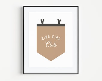 Kind Kids Club Printable Wall Art Instant Download - Etsy