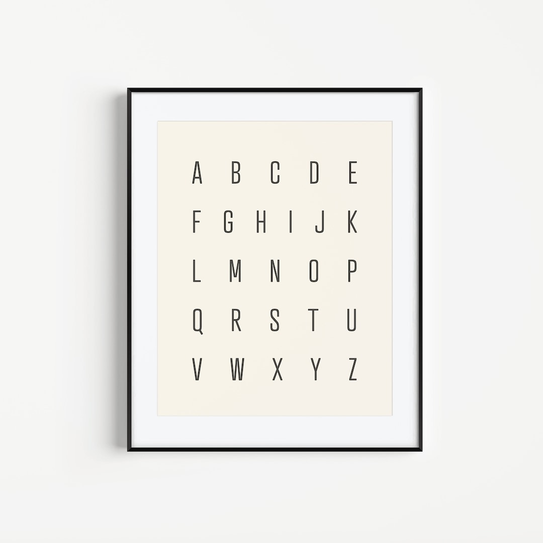 Modern Alphabet Printable, ABC Poster, Minimalist Nursery Wall Art, ABC ...