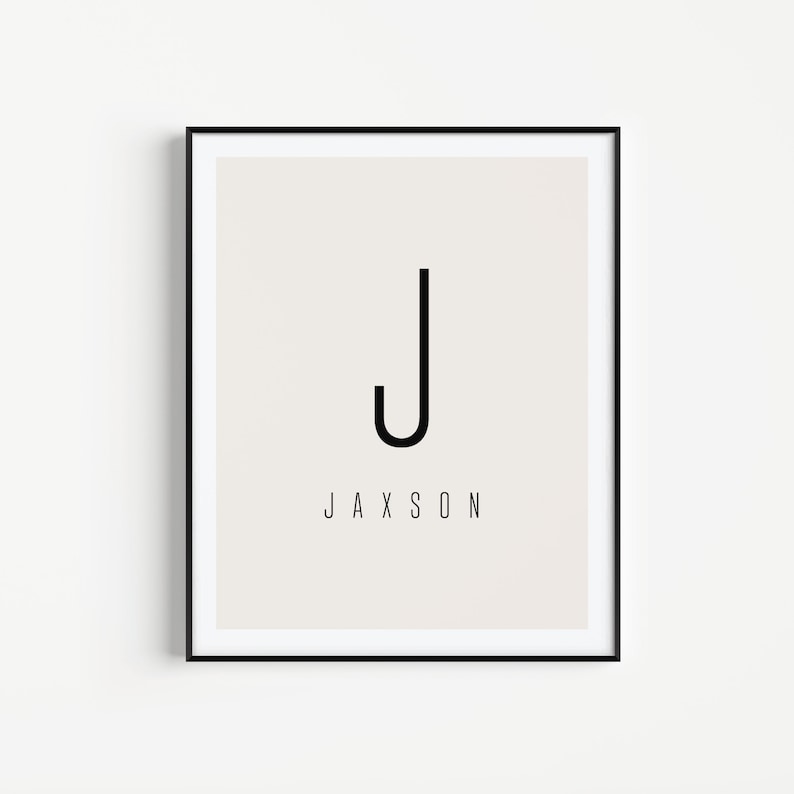 Nursery Wall Art | Custom Initial Print | Name Printable | Personalized ...