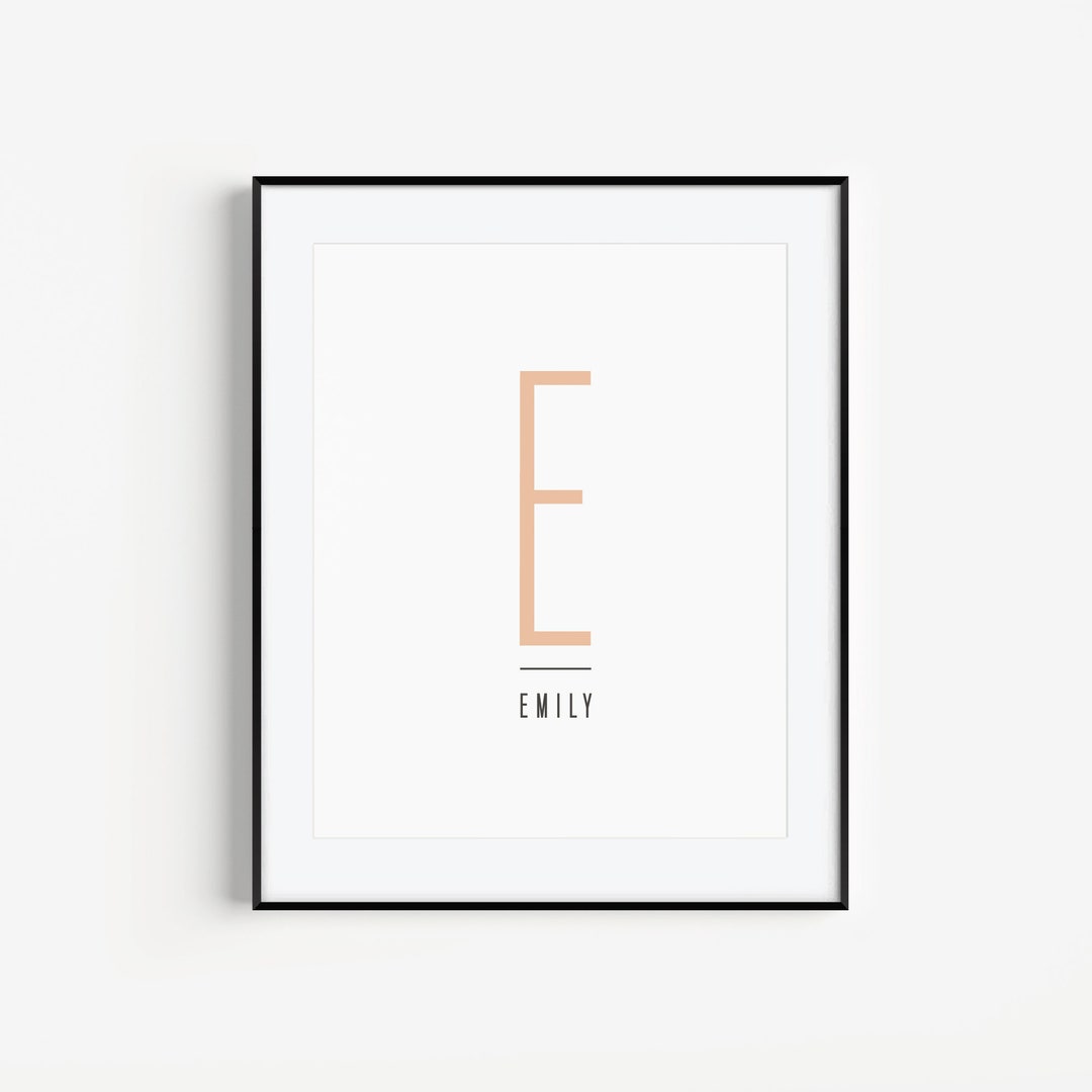 Nursery Wall Art | Custom Initial Print | Name Printable | Personalized ...