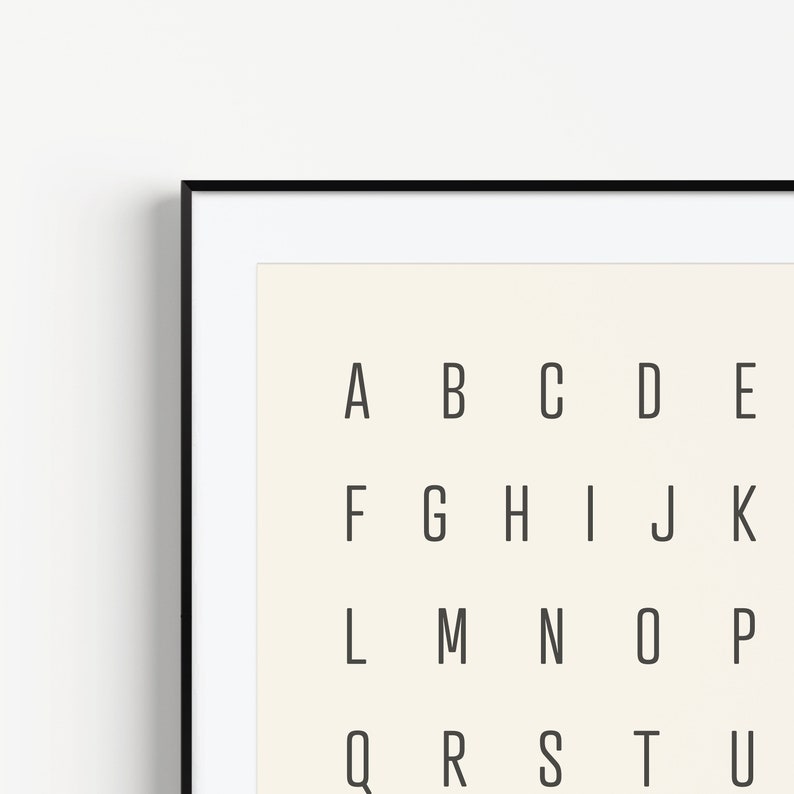 Modern Alphabet Printable, ABC Poster, Minimalist Nursery Wall Art, ABC ...