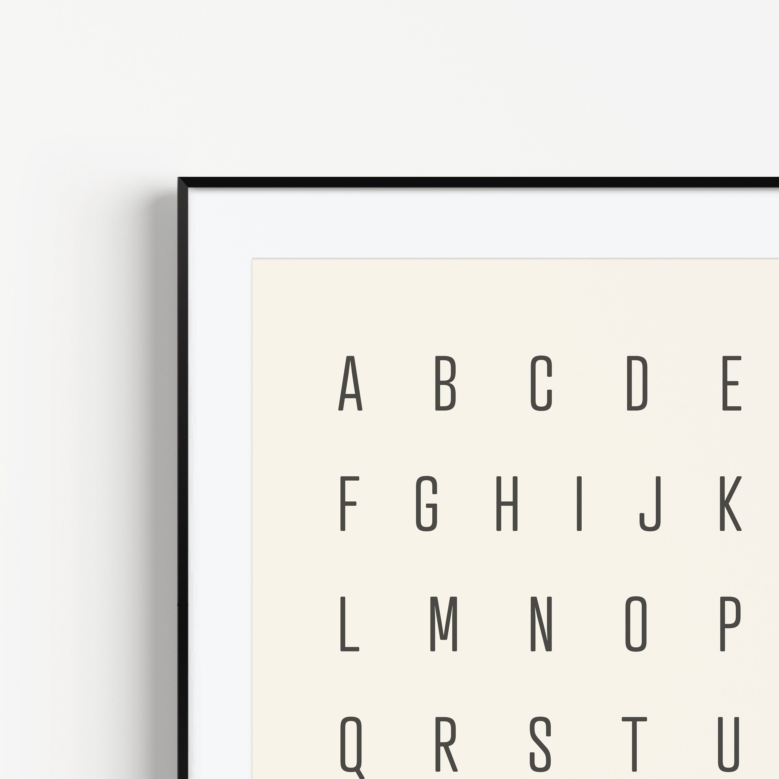 Modern Alphabet Printable Abc Poster Minimalist Nursery Wall Art Abc Nursery Art Sign Gender