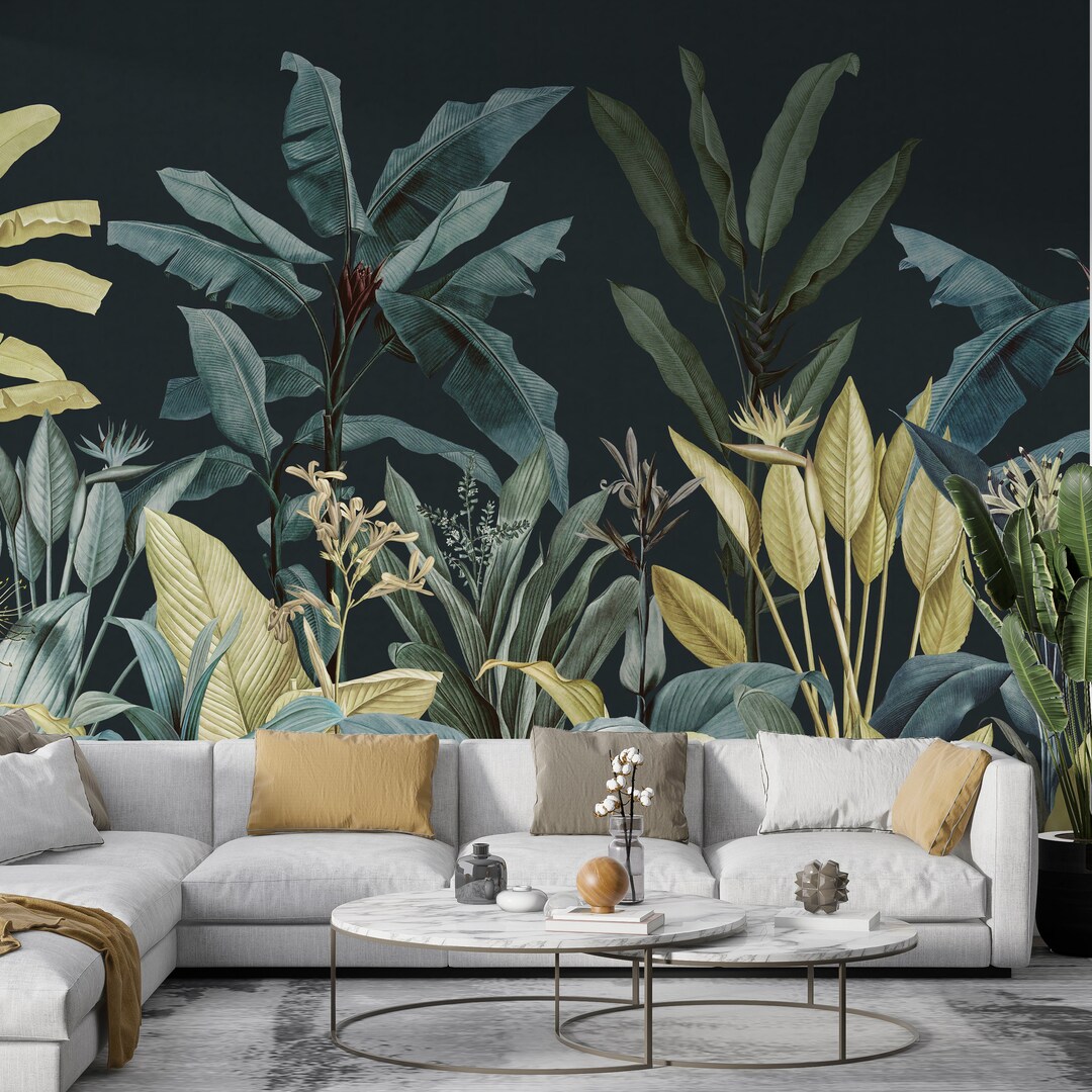 Lush Leaf Tropics Wallpaper Mural - Exotic, Tropical-inspired Wallpaper ...