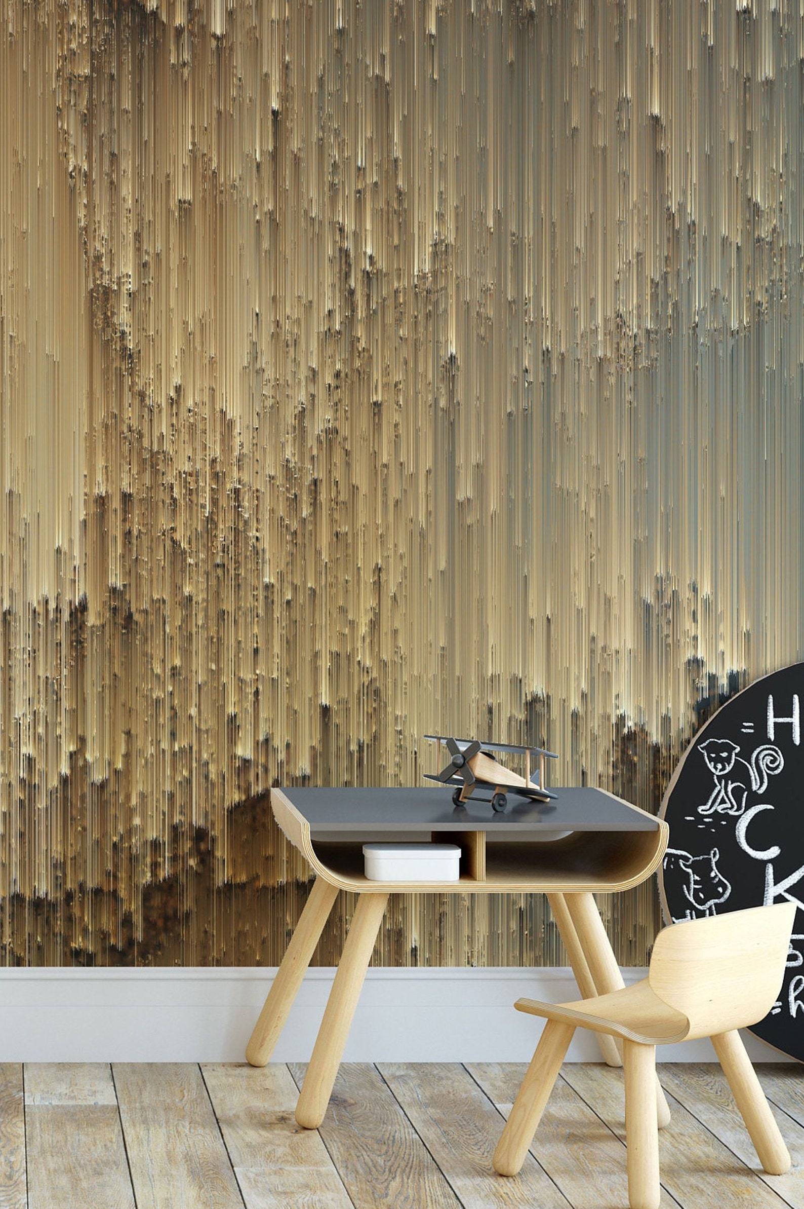 Gold Luxury Wallpaper Gold Strip Wall Design Peel N Stick - Etsy UK