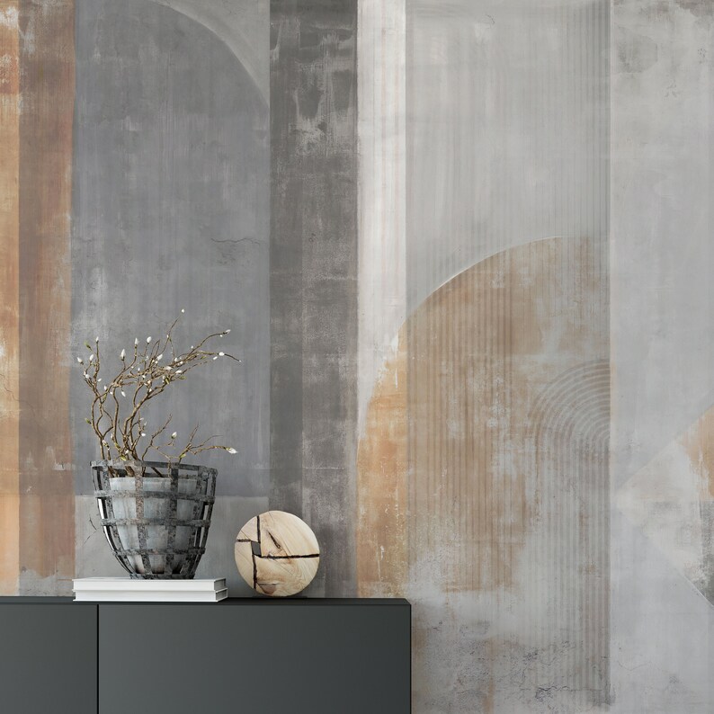 Rustic Concrete Wallpaper Mural: Industrial Chic Peel and Stick Decor ...