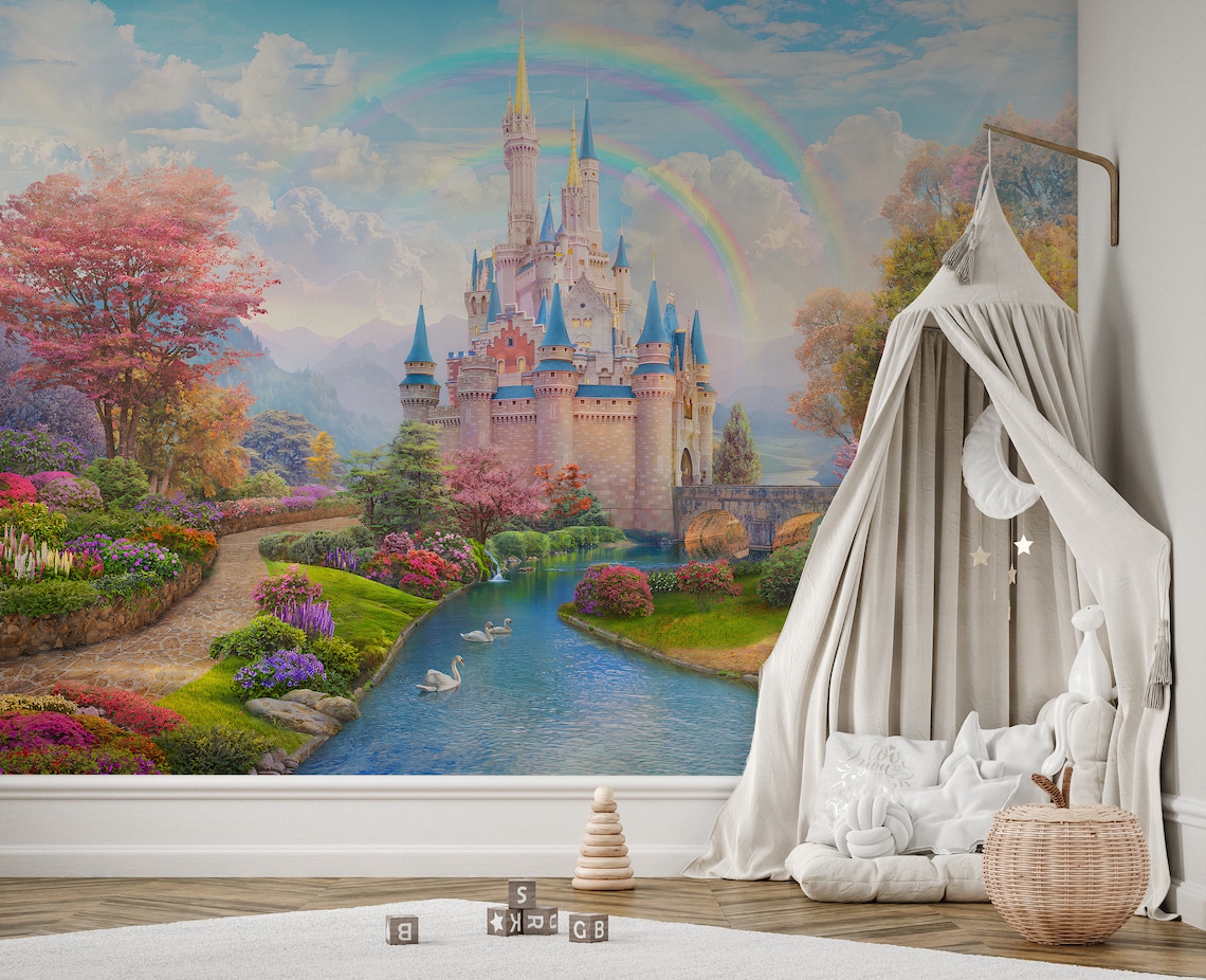 Dreamy Princess Fort: Fairy-tale Inspired Wallpaper Murals for Children ...