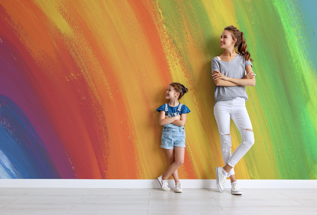 Colorful Stippled Weird Hipster Geometric for Children Room Wallpaper ...