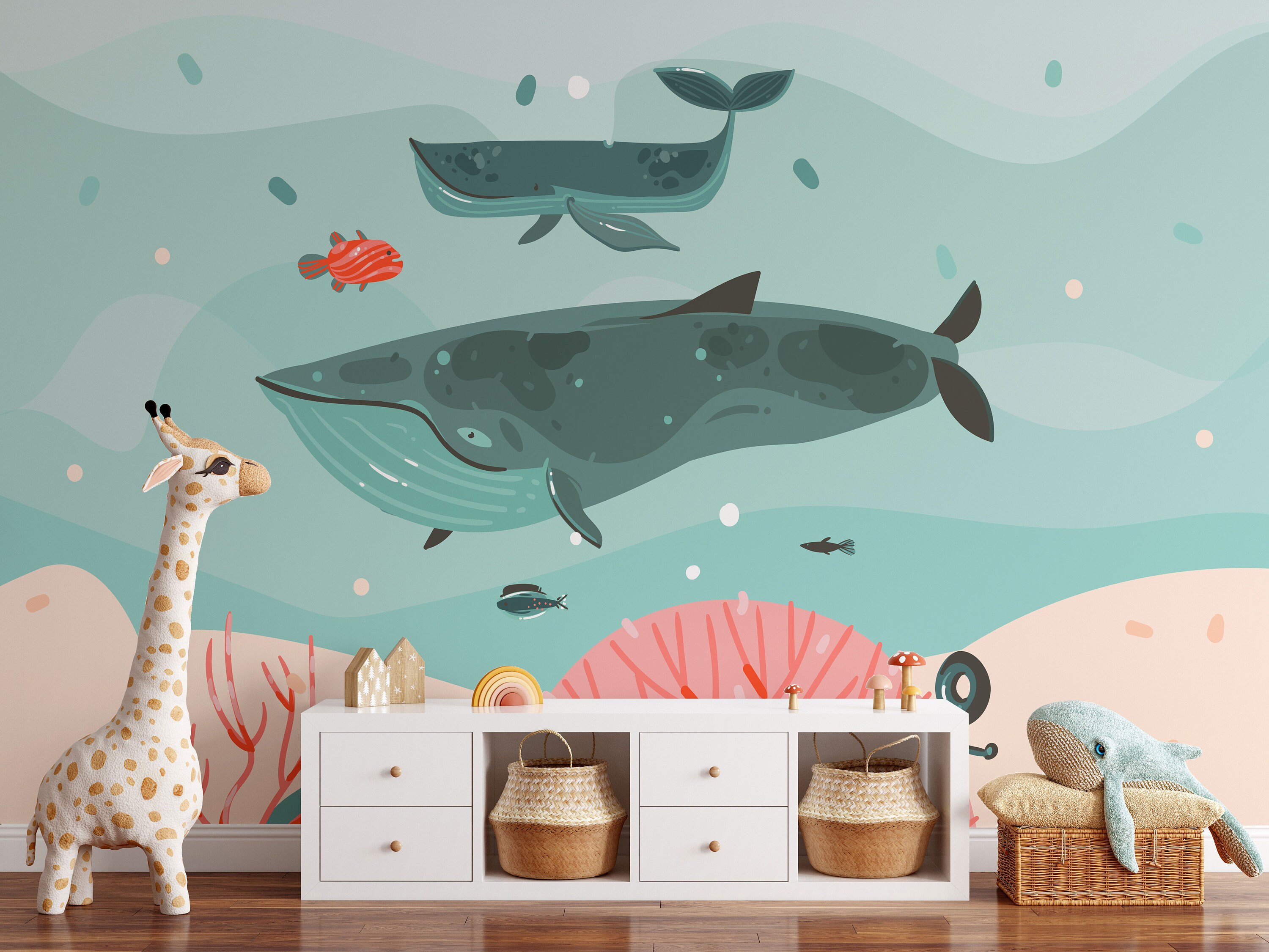 Ocean Wallpaper, Fish Removable Wallpaper, Kids Room Self Adhesive ...