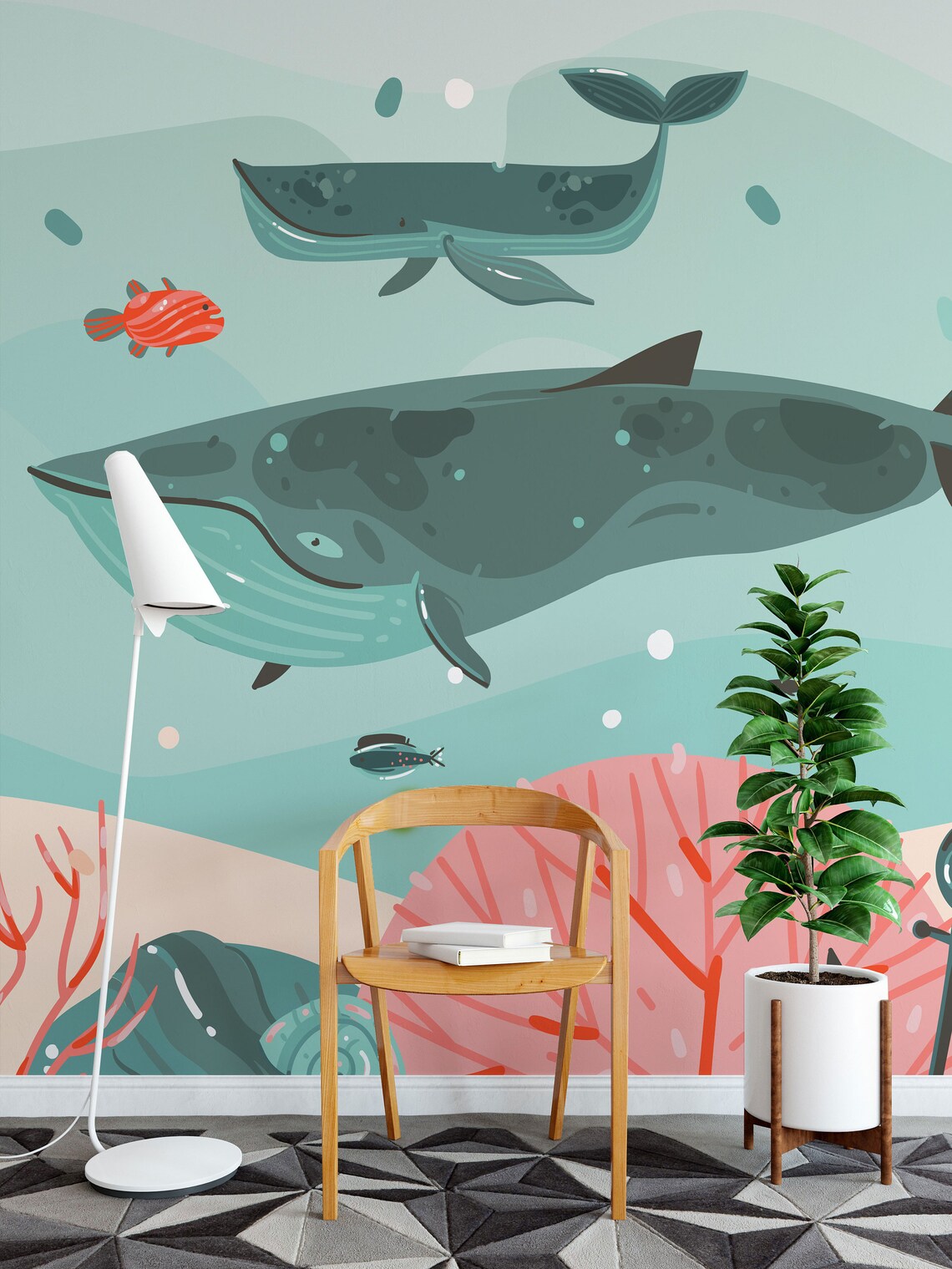 Ocean Wallpaper, Fish Removable Wallpaper, Kids Room Self Adhesive ...