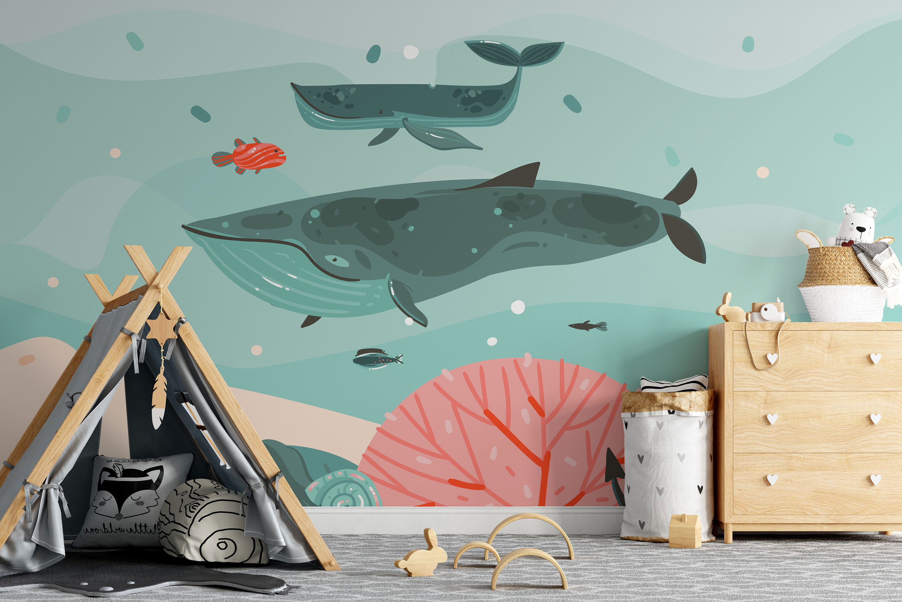 Ocean Wallpaper, Fish Removable Wallpaper, Kids Room Self Adhesive ...