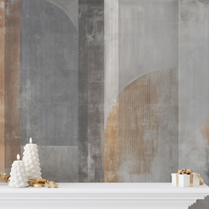 Rustic Patterned Concrete Wallpaper Mural - Industrial Chic Decor ...