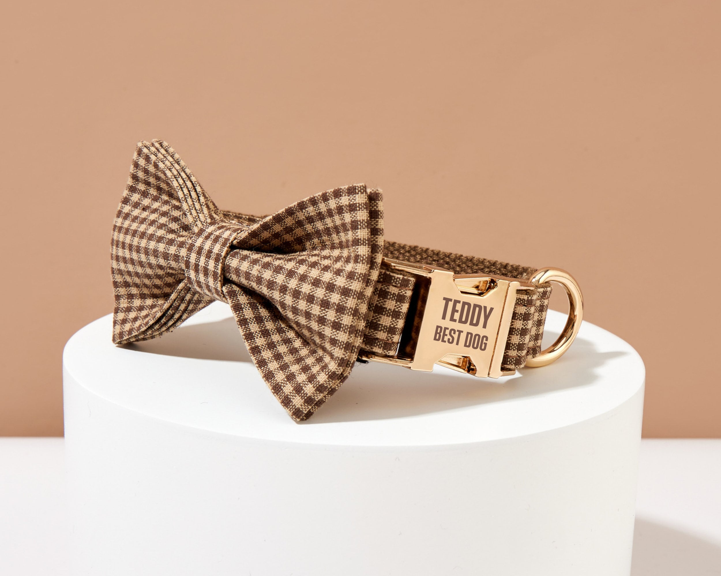 Gingham Dog Collar Boy, Dog Collar Gingham, Custom Dog Collar Bow ...
