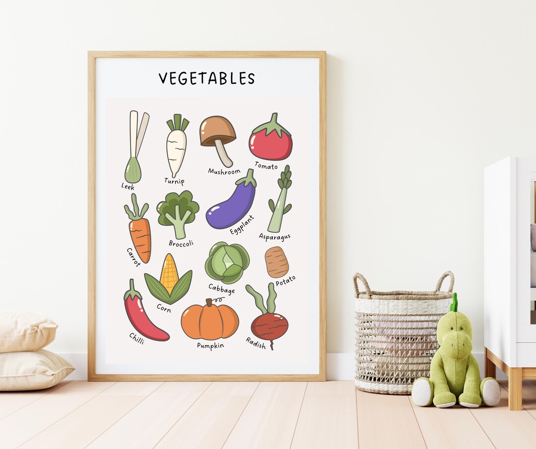 Vegetables Educational Print, Vegetables Learning Poster, Homeschool Poster, Classroom Printable ...