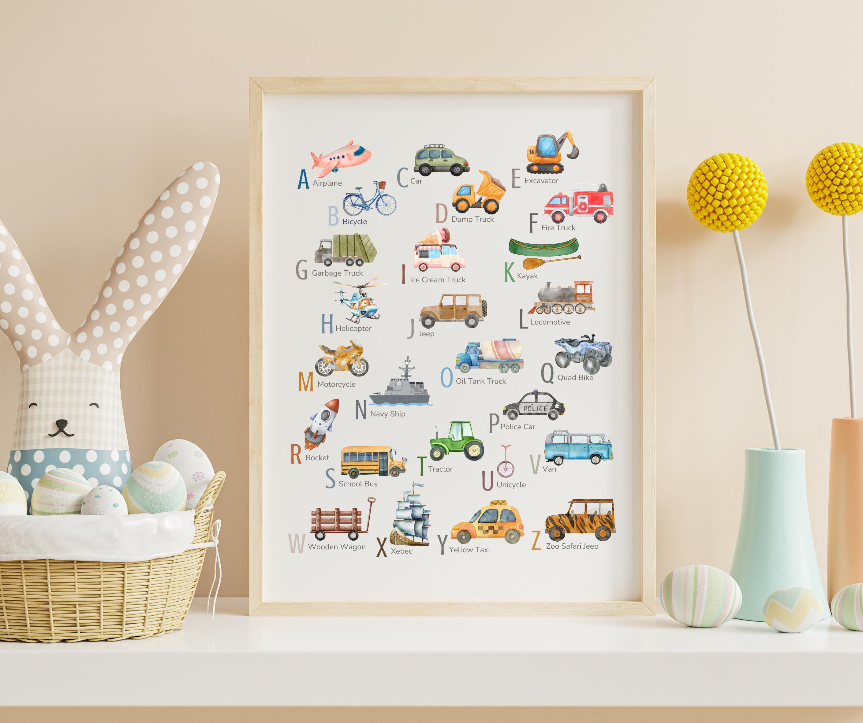 Alphabet ABC Transportation Poster, Transport Alphabet Print ...